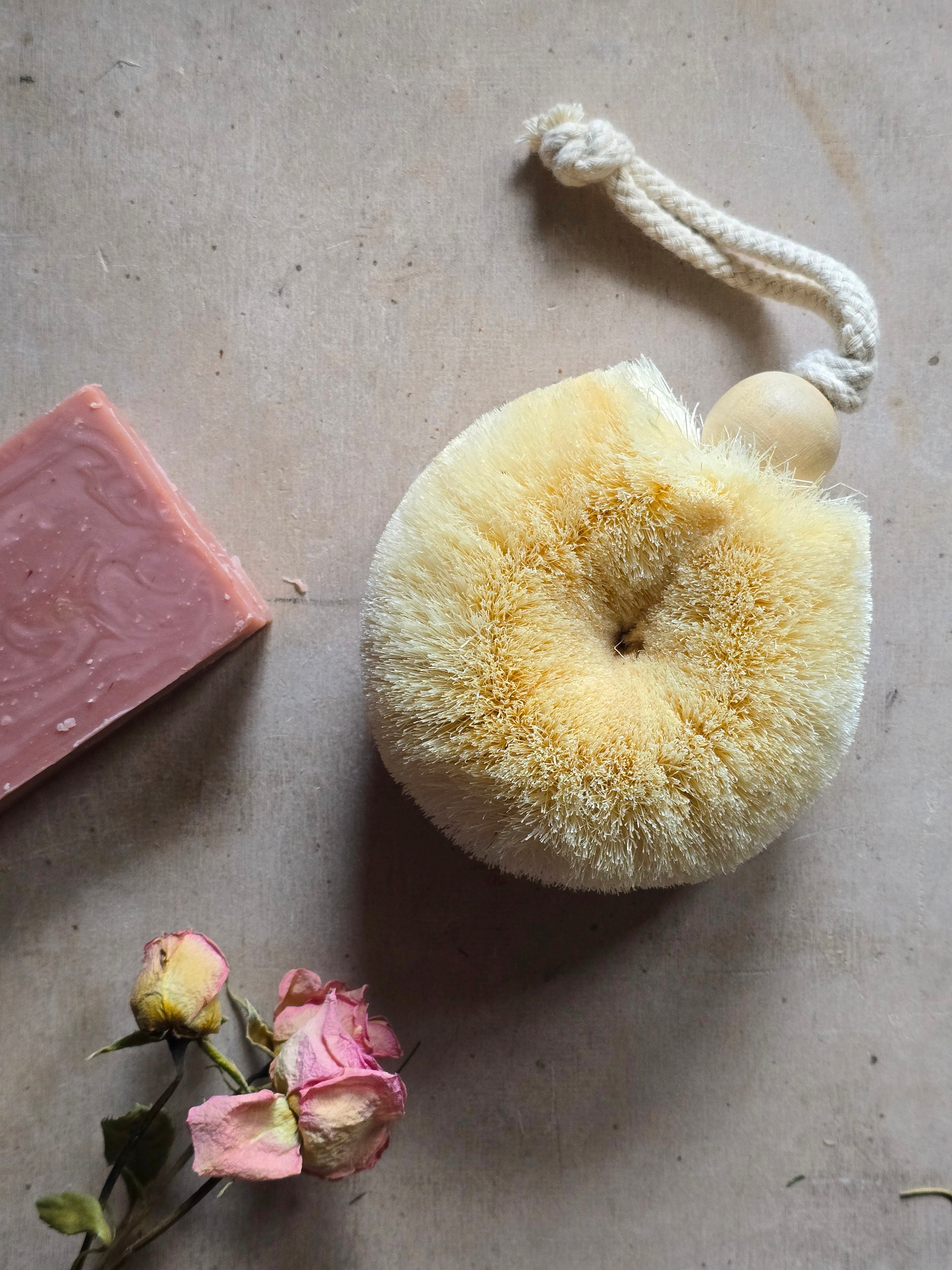 Sand-Natural Plant-Fibre Shower Puff – The Two Throwers Handmade Pottery